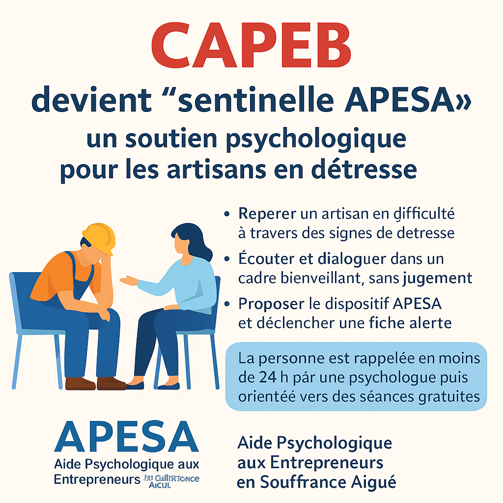 La CAPEB de l'Aube devient “sentinelle APESA” : un soutien psychologique pour les artisans en ...